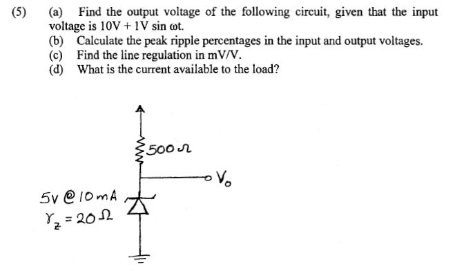 Find the output voltage of the following circuit, | Chegg.com