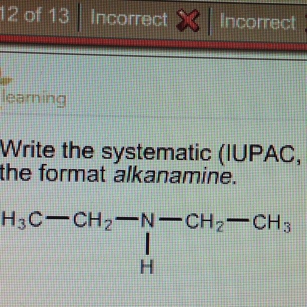 Solved Write the systematic (IUPAC or CA) name for the amine | Chegg.com