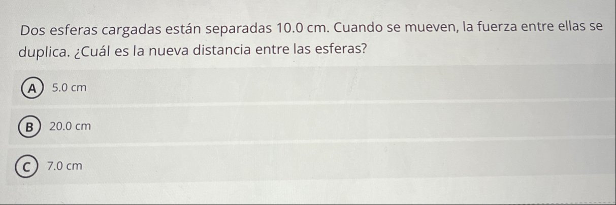 Solved Dos esferas cargadas están separadas 10.0 ﻿cm . | Chegg.com