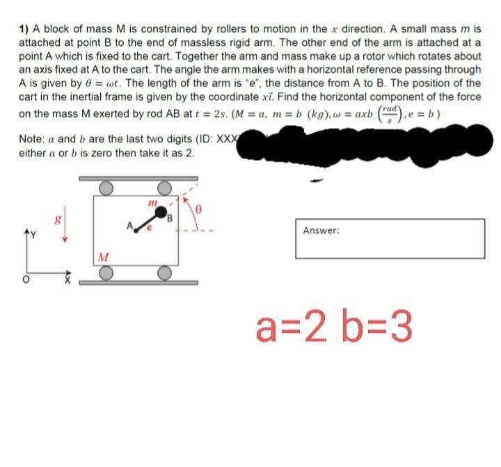 Solved 1) A block of mass M is constrained by rollers to | Chegg.com