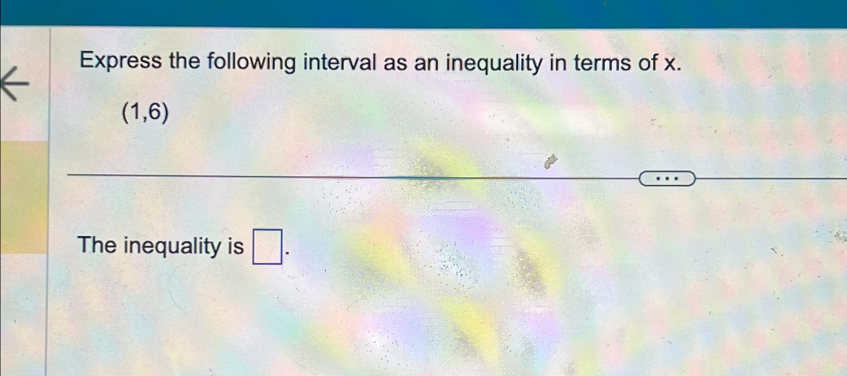 Solved Express the following interval as an inequality in | Chegg.com