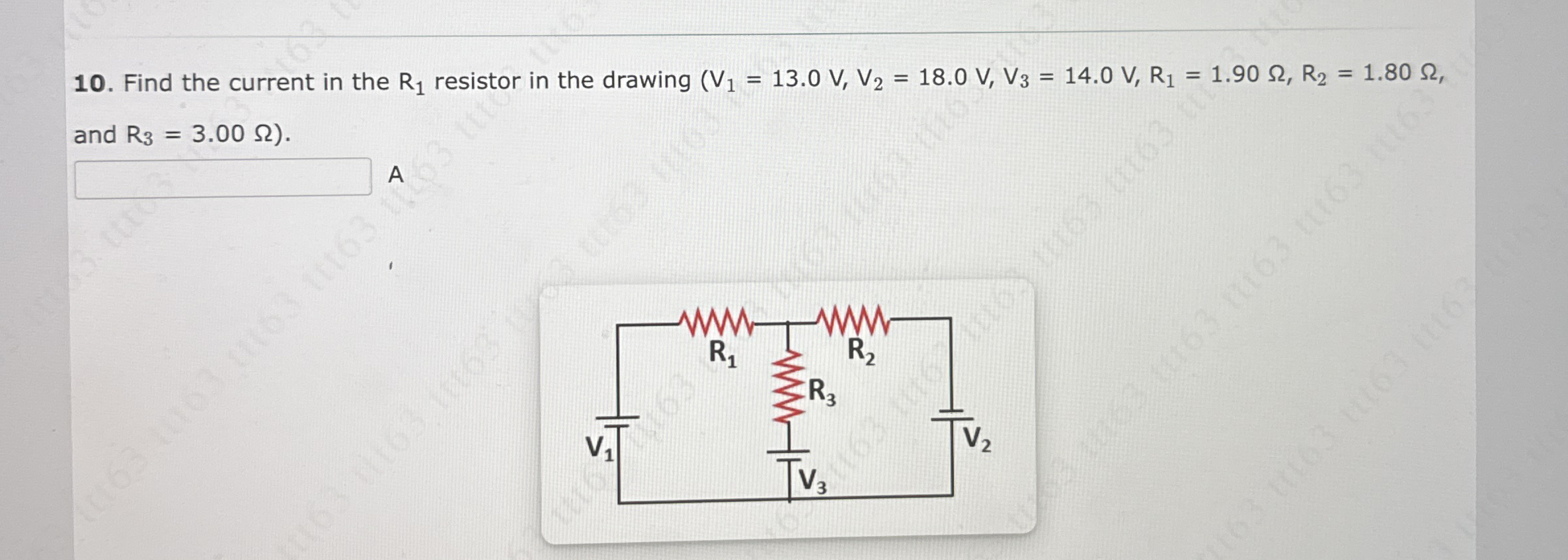 Solved Find the current in the R1 ﻿resistor in the drawing , | Chegg.com
