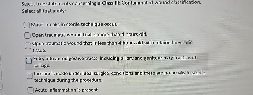 Solved Select true statements concerning a Class III: | Chegg.com