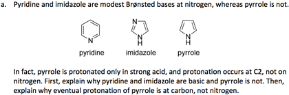 Solved Pyridine and imidazole are modest Bronsted bases at | Chegg.com