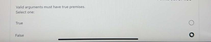 Solved Valid arguments must have true premises.Select | Chegg.com