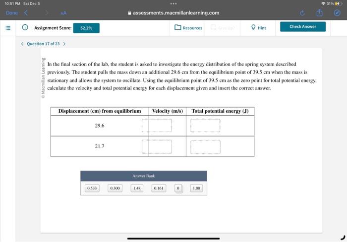 Solved A physics lab is demonstrating the principles of | Chegg.com
