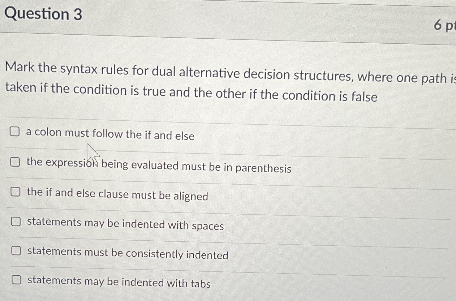 Solved Question 3Mark the syntax rules for dual alternative | Chegg.com