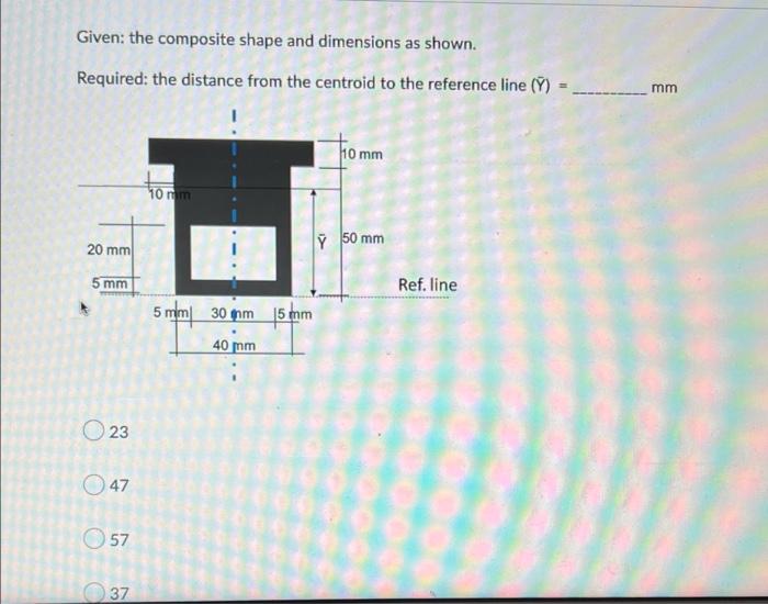 Solved Given: the composite shape and dimensions as shown. | Chegg.com