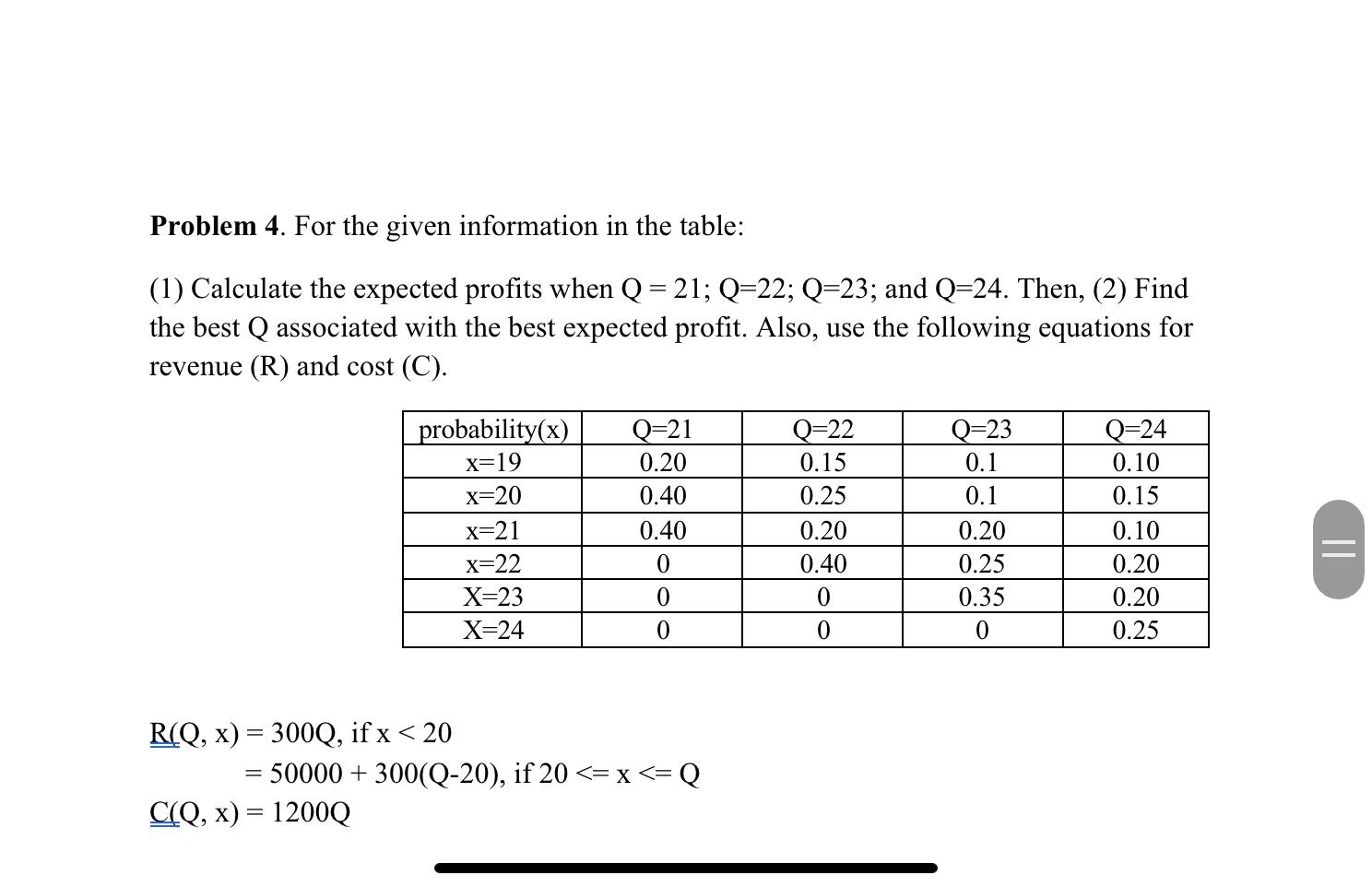Solved Problem 4. ﻿For the given information in the | Chegg.com