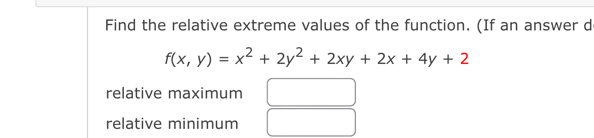 Find the relative extreme values of the function. (If | Chegg.com