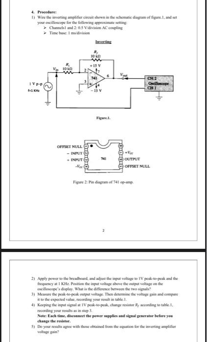 Connecting Diagram For Inverting Amplifier Solved Fig. 1: Sc