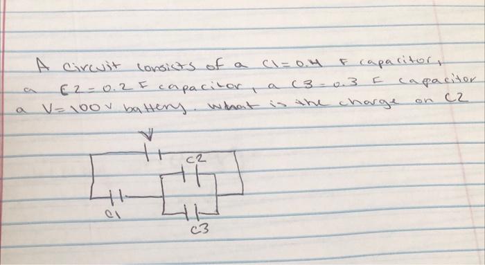 Solved A circuit lonsicts of a Cl=0.4 F capacitor, a E2=0.2 | Chegg.com