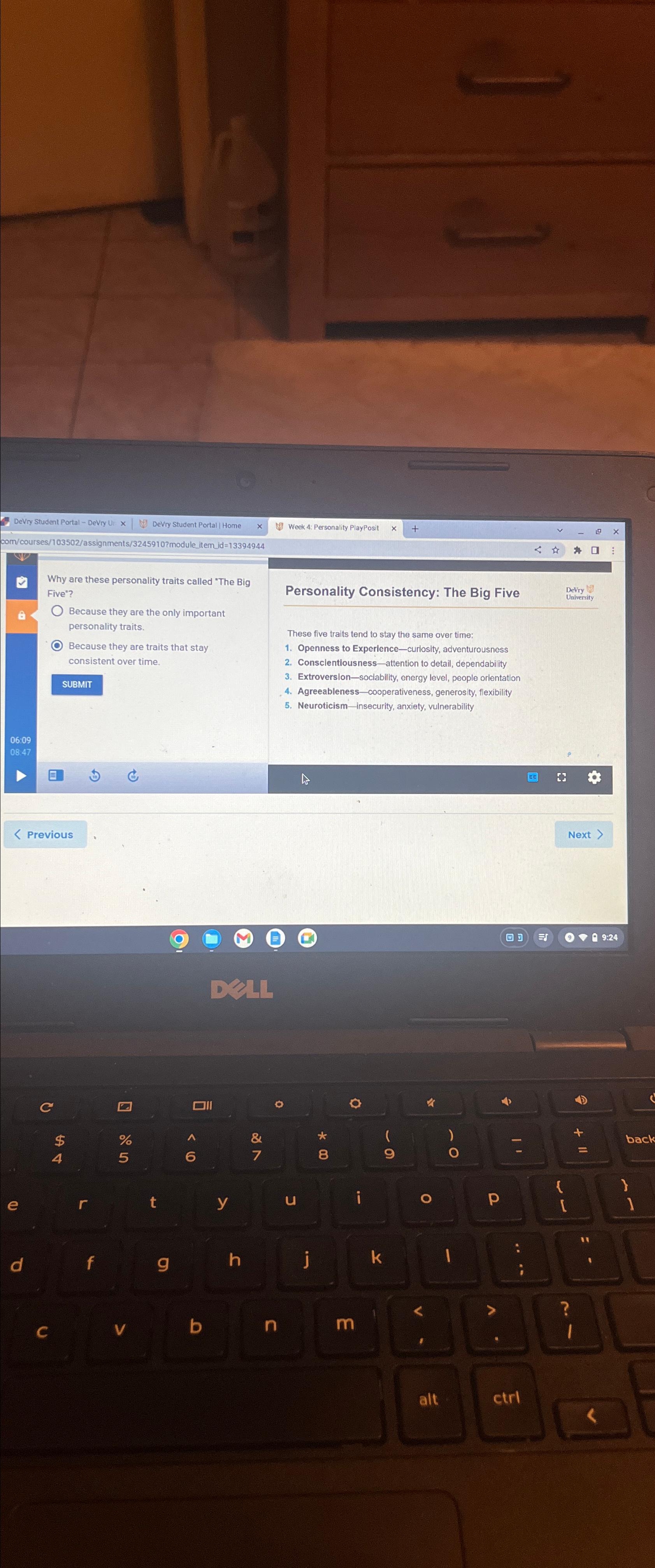 Solved DeVry Student Portal-DeViry Ur x | (4) ﻿DeVry Student | Chegg.com