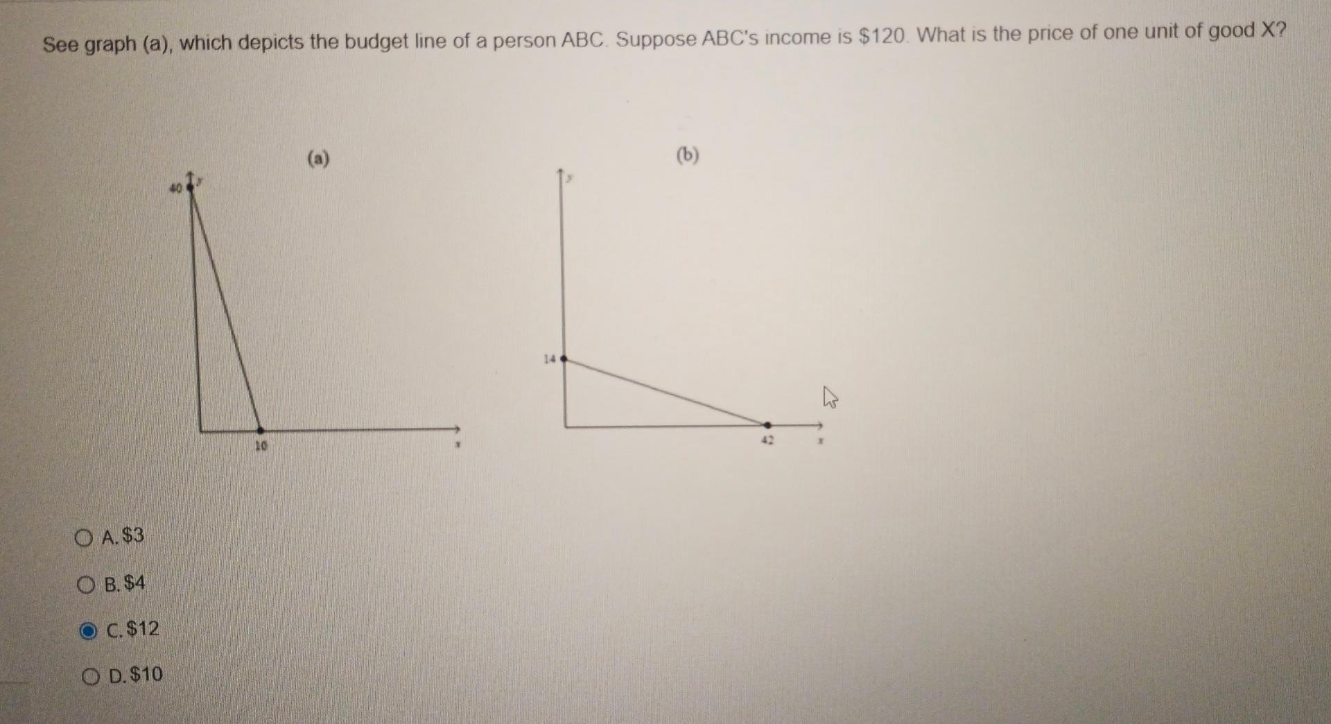 Solved See graph (a), which depicts the budget line of a | Chegg.com