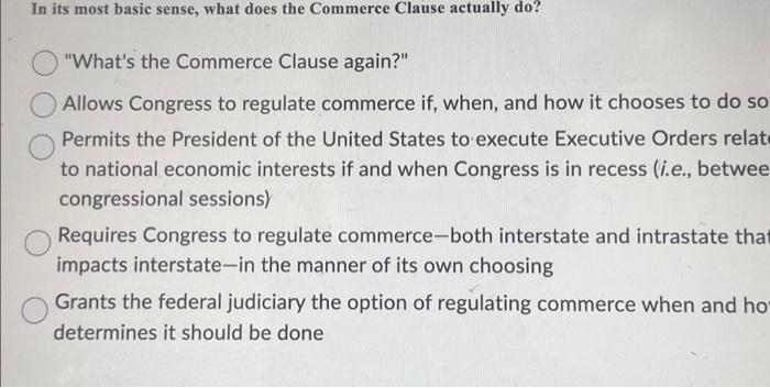 Solved In its most basic sense, what does the Commerce | Chegg.com
