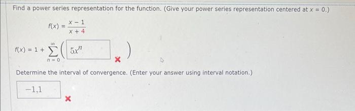 Solved Find a power series representation for the function. | Chegg.com