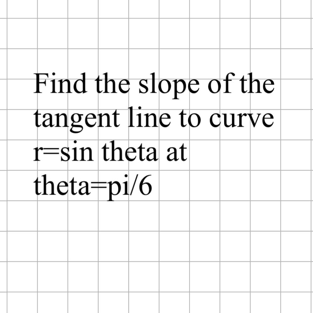 Solved Find the slope of the tangent line to curve r=sin | Chegg.com