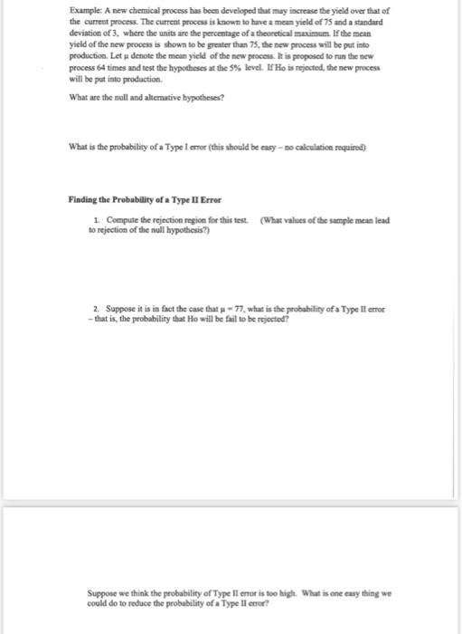 Solved Example: A new chemical process has been developed | Chegg.com
