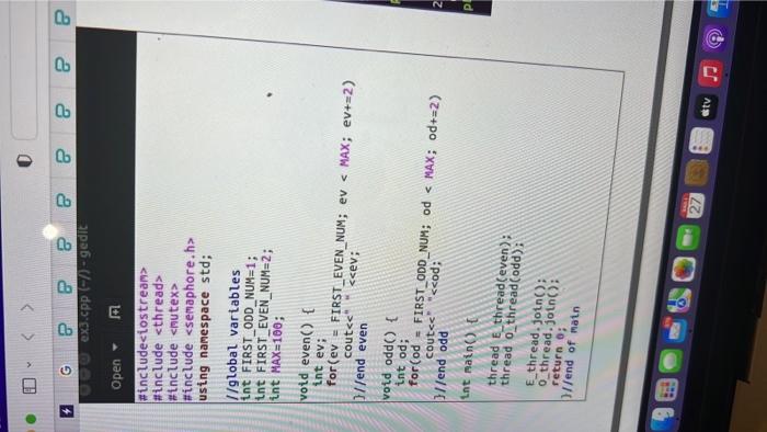Solved Convert the following to pthread Convert the | Chegg.com