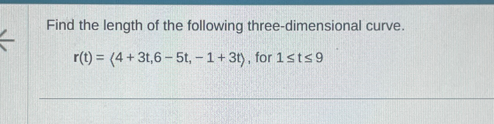 Solved Find the length of the following three-dimensional | Chegg.com