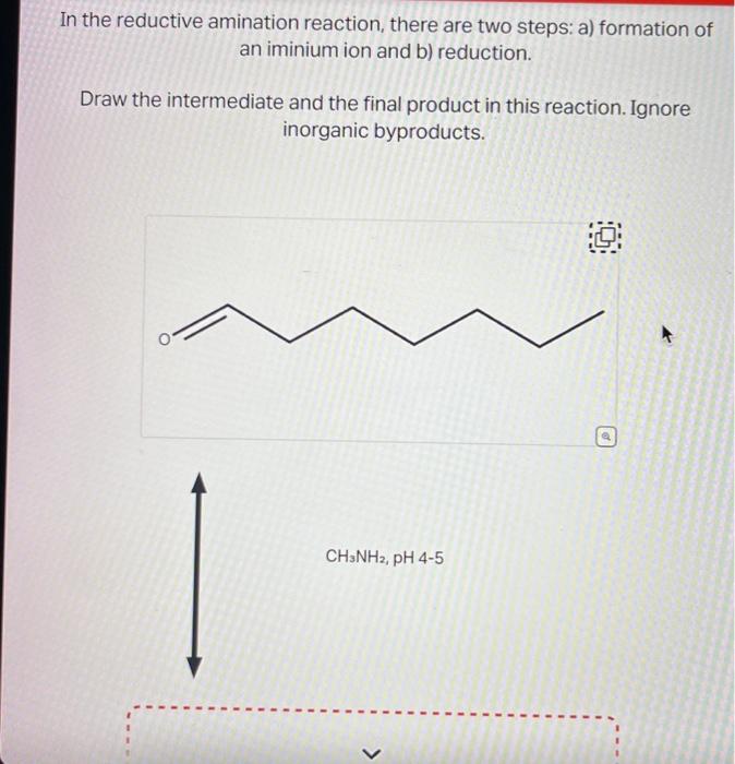 Solved In the reductive amination reaction, there are two | Chegg.com