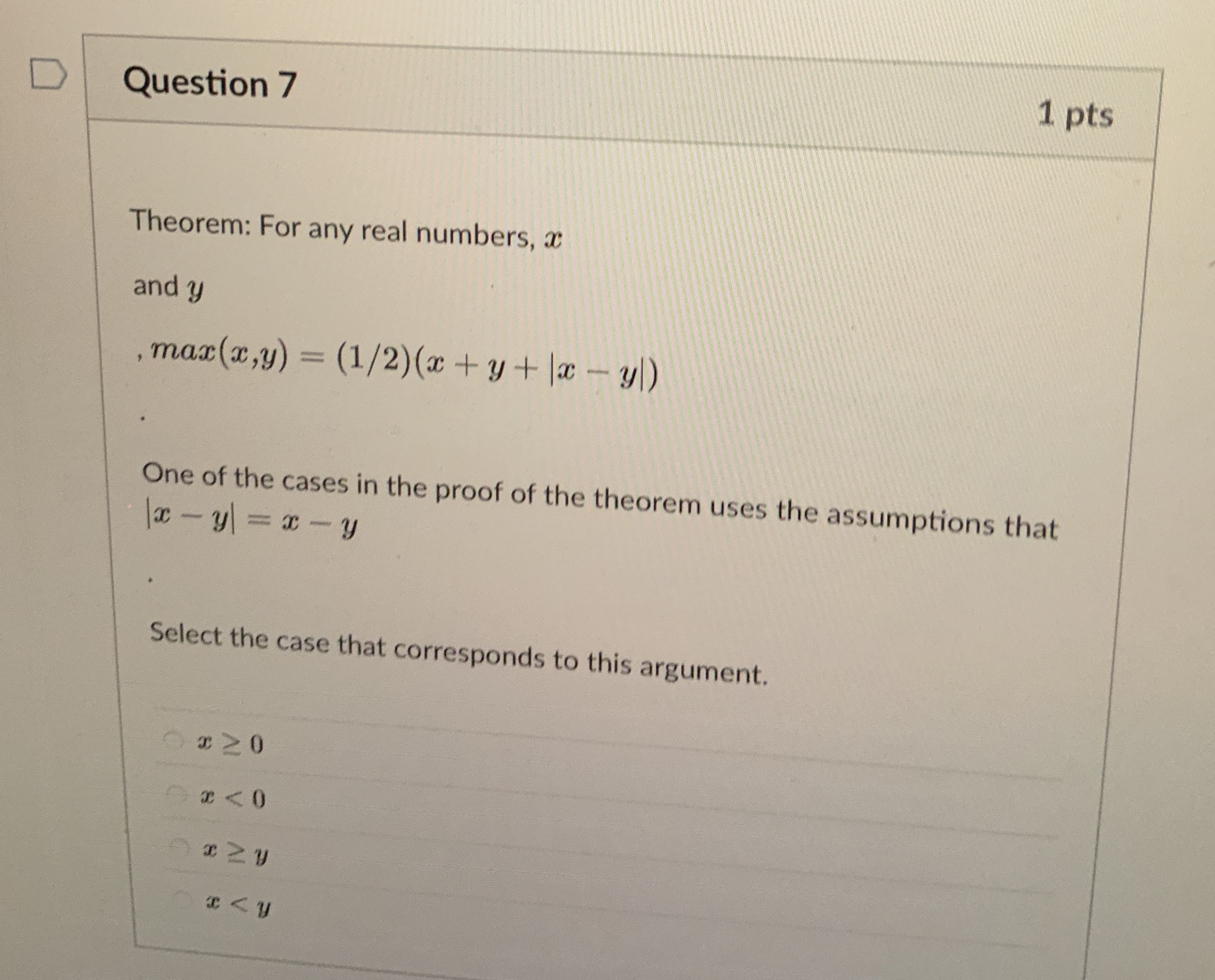Solved Question 7Theorem: For any real numbers, xand | Chegg.com