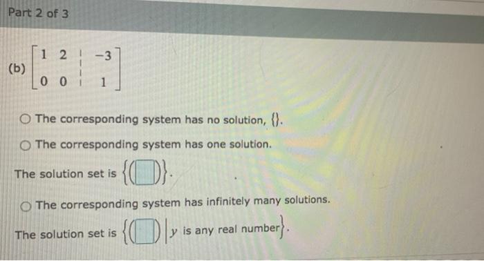 Solved Determine the solution set for the system represented | Chegg.com
