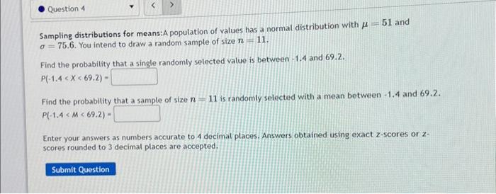 Solved Sampling distributions for means:A population of | Chegg.com