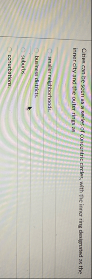 Solved Cities can be seen as a series of concentric circles, | Chegg.com