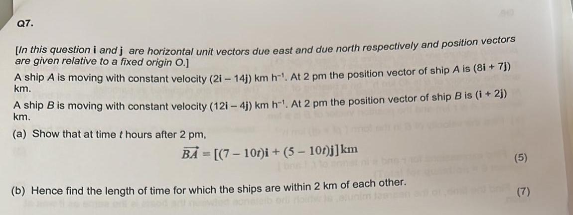 Solved Q7.[In this question i and j ﻿are horizontal unit | Chegg.com