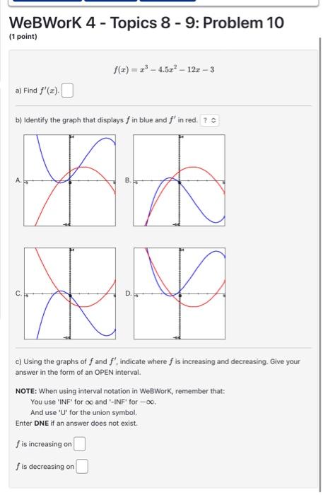Solved WeBWork 4 - Topics 8 - 9: Problem 10 (1 point) | Chegg.com