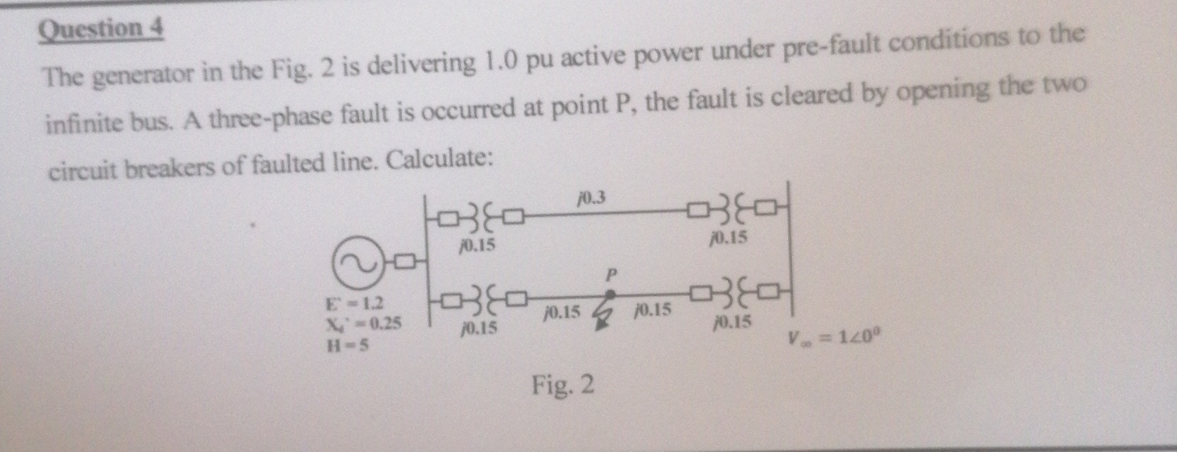 Question 4The generator in the Fig. 2 ﻿is delivering | Chegg.com