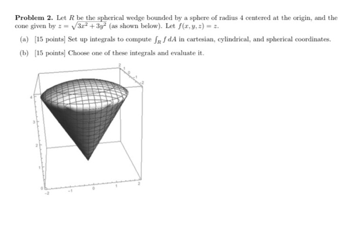 Solved Problem 2. Let R be the spherical wedge bounded by a | Chegg.com