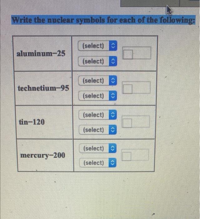 Solved Write the nuclear symbols for each of the following: | Chegg.com