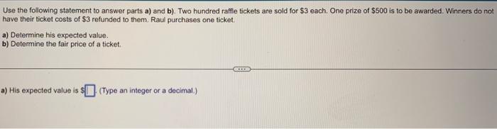 Solved Use the following statement to answer parts a) and | Chegg.com