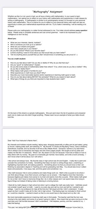 Solved Dear "Ait Yoar matharior's Mave Has". hale that | Chegg.com