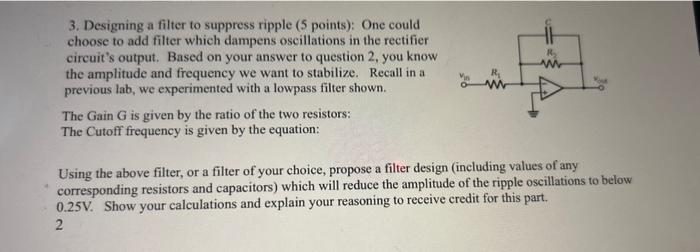 Solved 3. Designing a filter to suppress ripple ( 5 points): | Chegg.com