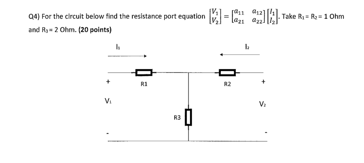Solved Q4) ﻿For the circuit below find the resistance port | Chegg.com