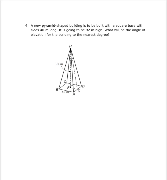 Solved A new pyramid-shaped building is to be built with a | Chegg.com