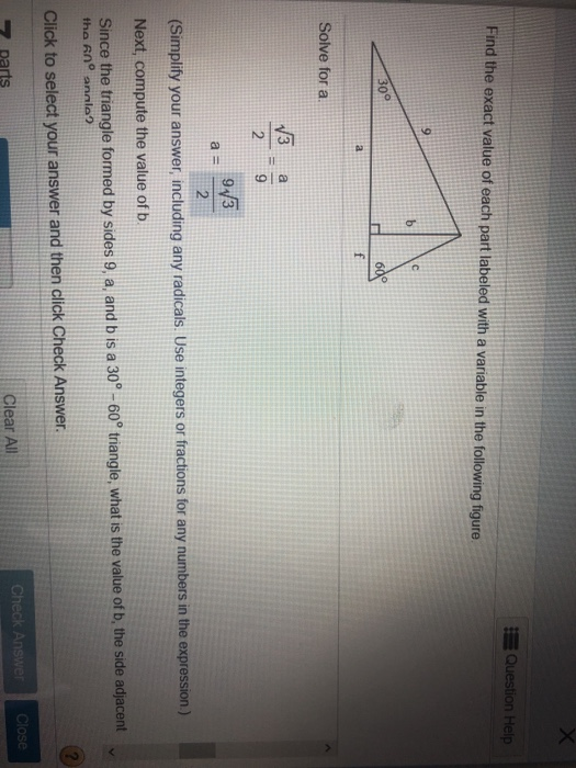 Solved Question Help Find the exact value of each part | Chegg.com