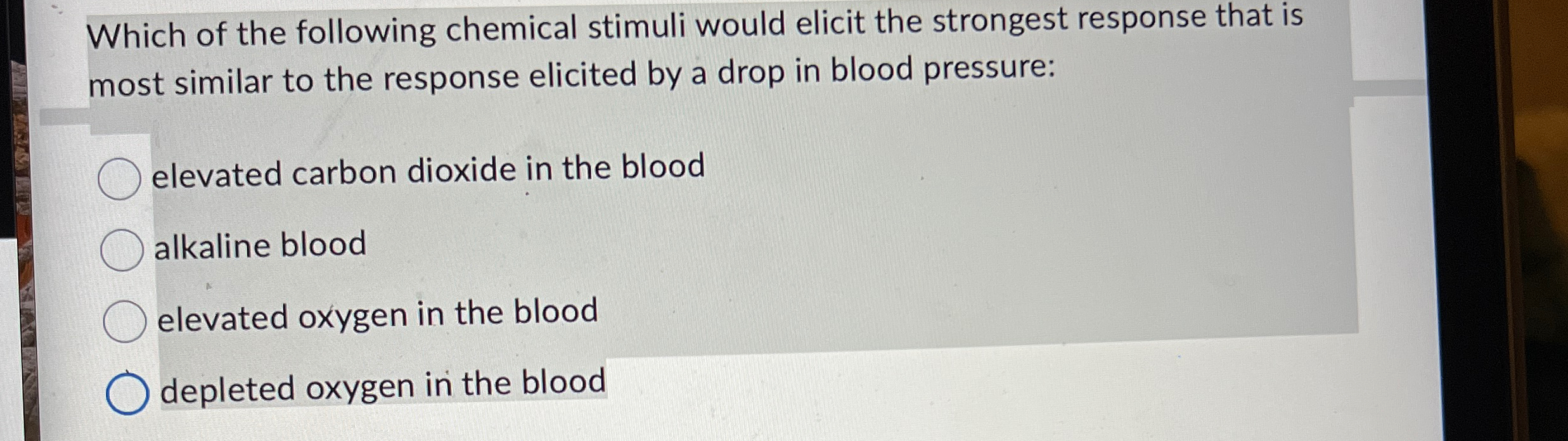 Solved Which of the following chemical stimuli would elicit | Chegg.com