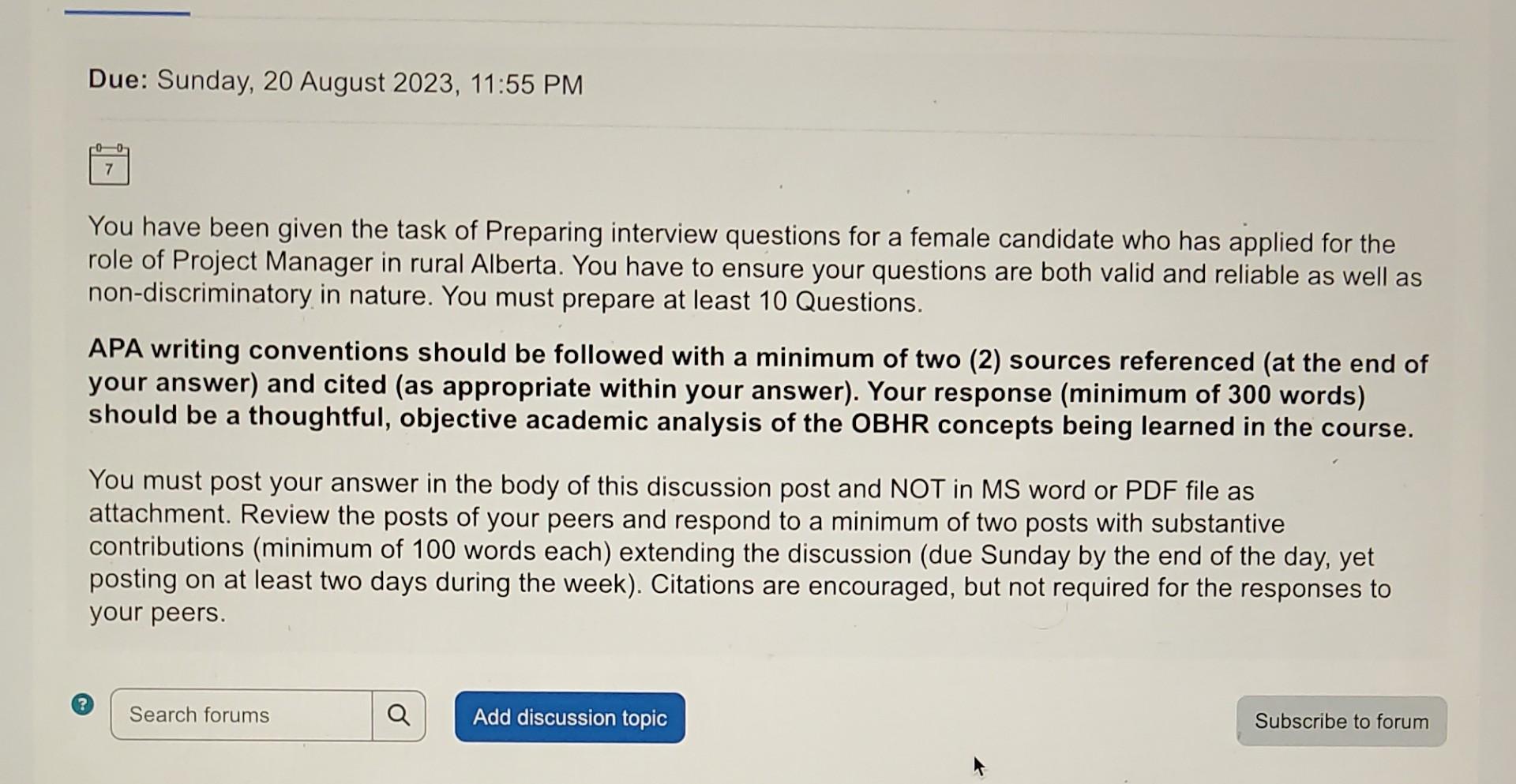 Solved You have been given the task of Preparing interview | Chegg.com