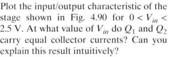 Plot The Input Output Characteristic Of The Stage