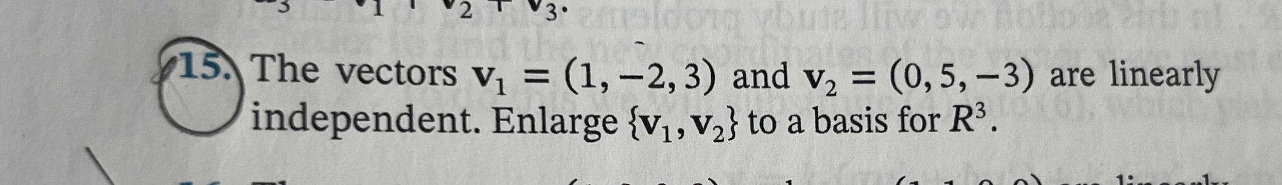 Solved The vectors v1=(1,-2,3) ﻿and v2=(0,5,-3) ﻿are | Chegg.com