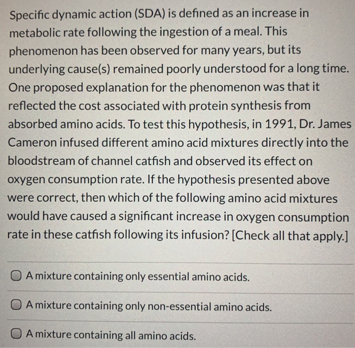 Solved Specific dynamic action (SDA) is defined as an | Chegg.com