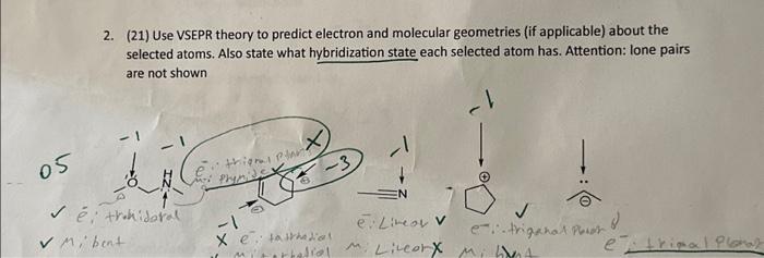 Solved 2. (21) Use VSEPR theory to predict electron and | Chegg.com