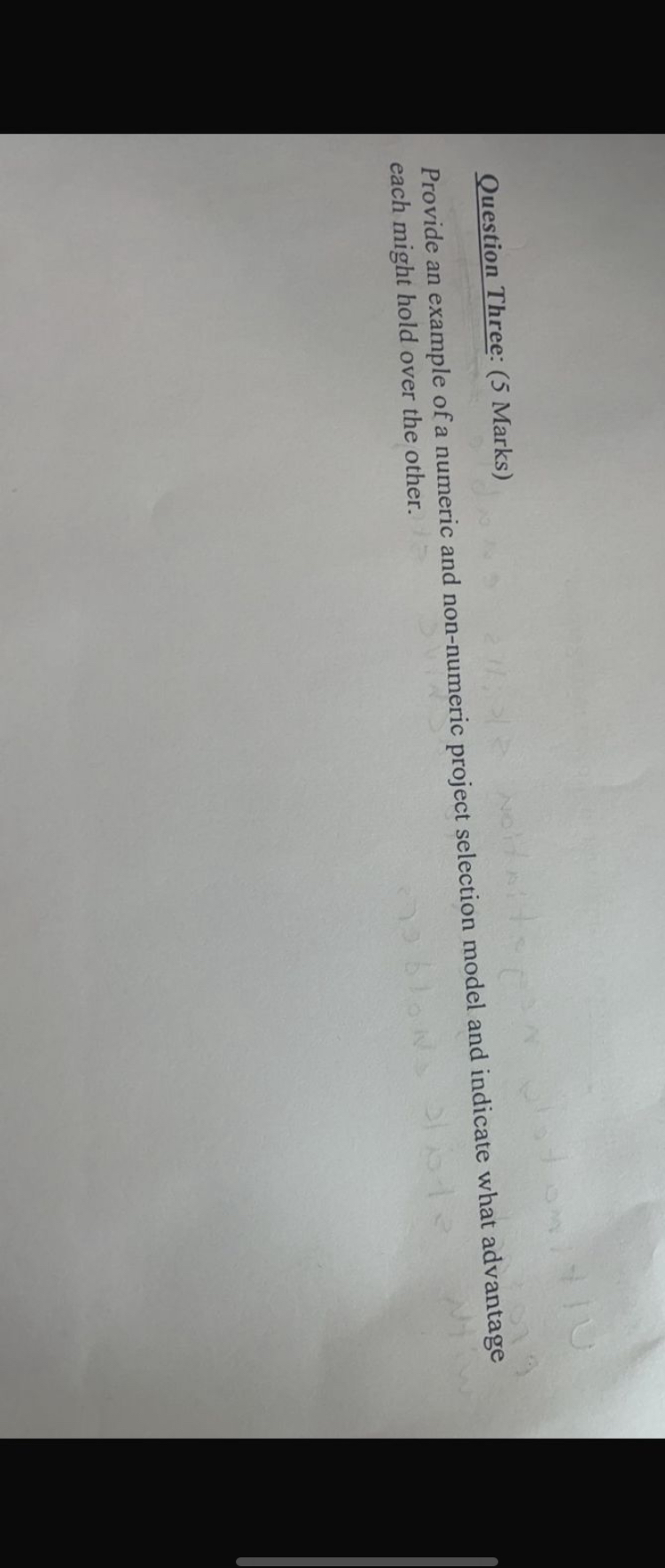 Solved Question Three: (5 ﻿Marks)Provide an example of a | Chegg.com