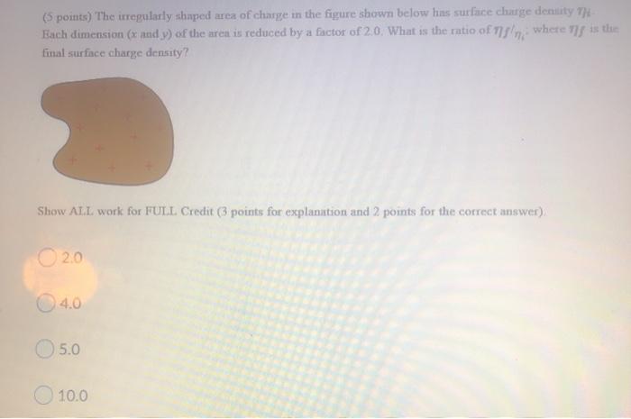 Solved (5 points) The irregularly shaped area of charge in | Chegg.com