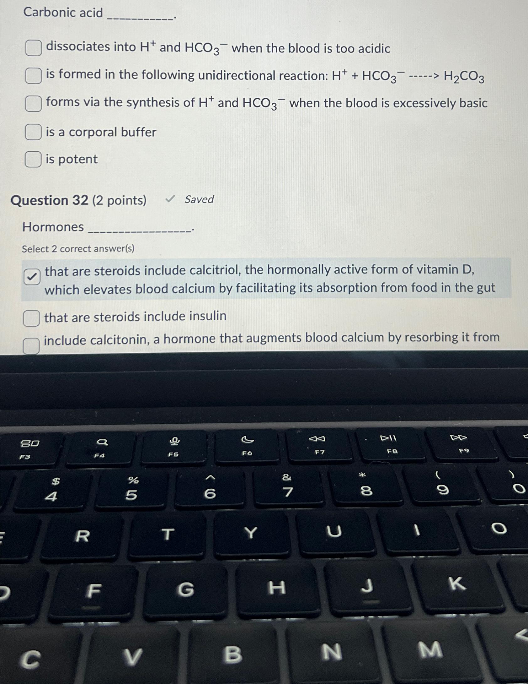 Solved Carbonic aciddissociates into H+and HCO3 - ﻿when the | Chegg.com