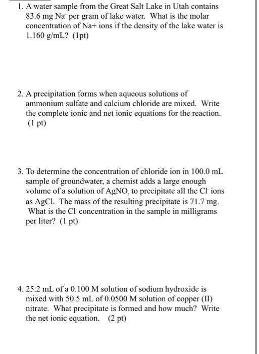 solved-1-a-water-sample-from-the-great-salt-lake-in-utah-chegg